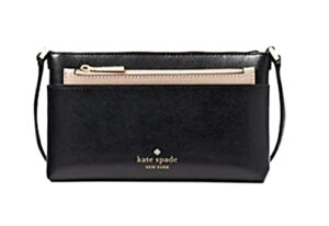 kate spade new york sadie leather zip top crossbody (black)