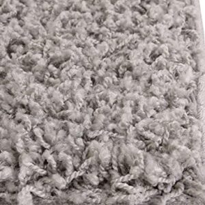 Rugs.com - Über Cozy Solid Shag Collection Rug – 6' x 9' Cloud Gray Shag Rug Perfect for Bedrooms, Dining Rooms, Living Rooms