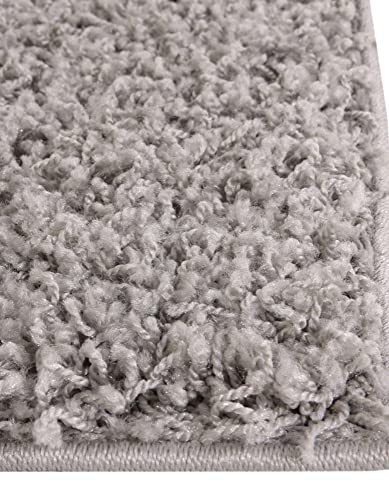 Rugs.com - Über Cozy Solid Shag Collection Rug – 6' x 9' Cloud Gray Shag Rug Perfect for Bedrooms, Dining Rooms, Living Rooms