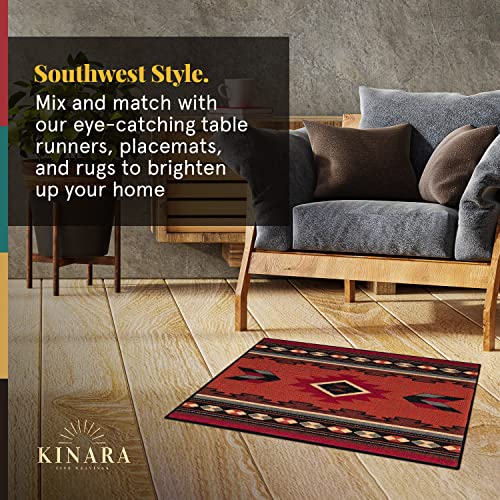 Kinara Cibola Area Rug – Southwestern Native American Design – Beautiful and Unique Pattern – Fine Weaving and Quality Material for Everyday Use – Non-Skid – 3x2 feet.