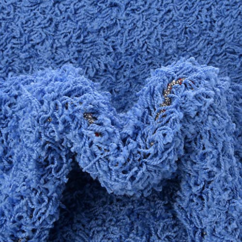 Rugs.com Über Cozy Solid Shag Collection Rug – 5 x 8 Periwinkle Blue Shag Rug Perfect 5 x 8 Feet