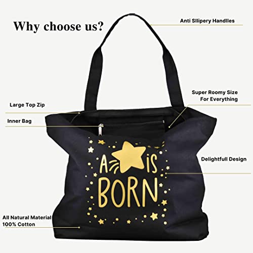 Mom Delivery Bag, Mama Bag for Hospital, Pregnancy Delivery Bag, New Mom Gift Bag, Gifts for New Moms After Birth (black 2023)