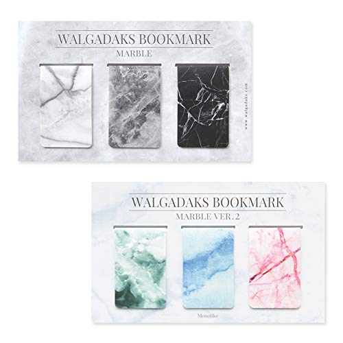 Monolike Magnetic Bookmarks Marble, 6 Pieces