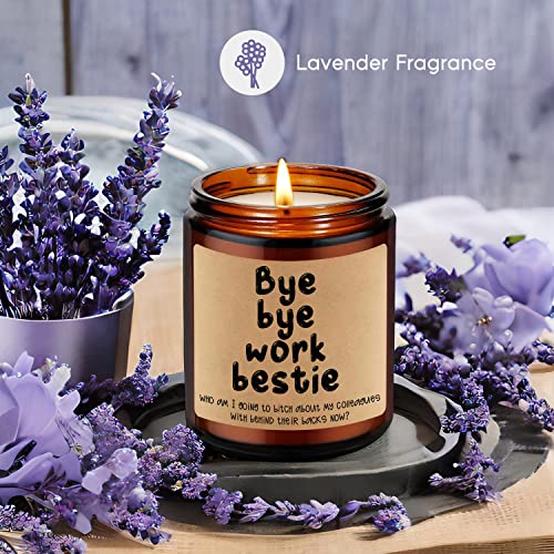 GSPY Scented Candles - Funny Goodbye Gifts, Coworker Leaving, Colleague Farewell Gift - Bye Bye Work Bestie Candle - Congrats on New Job, Quitting Job, Going Away Gift for Coworker, Friend, Men, Women