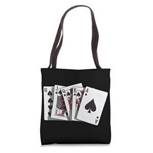 poker texas hold’em – gambling casino royal flush poker tote bag