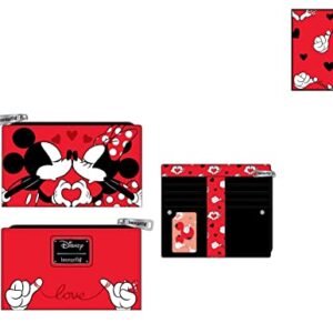 Loungefly Disney Mickey and Minnie Valentines Flap Wallet Mickey And Minnie Mouse One Size