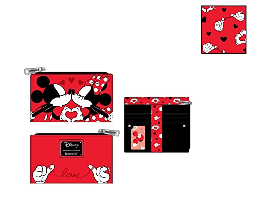 Loungefly Disney Mickey and Minnie Valentines Flap Wallet Mickey And Minnie Mouse One Size