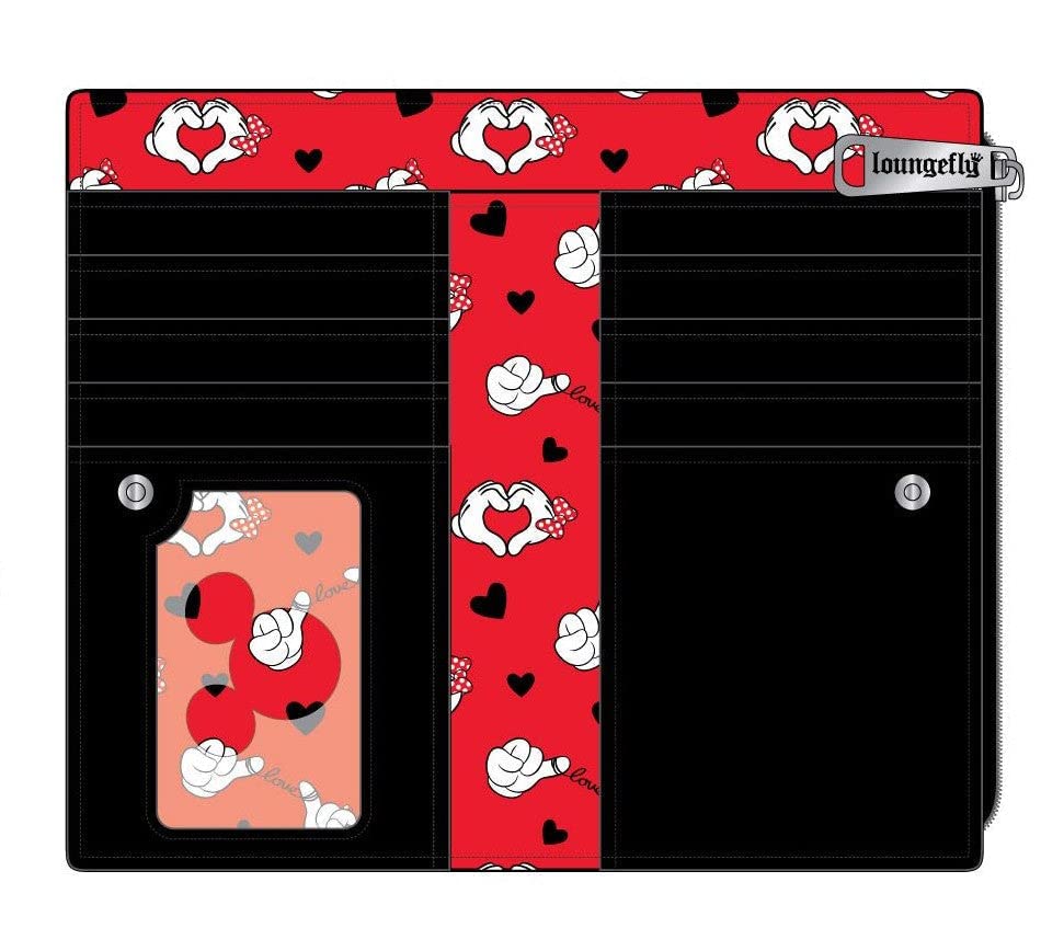 Loungefly Disney Mickey and Minnie Valentines Flap Wallet Mickey And Minnie Mouse One Size