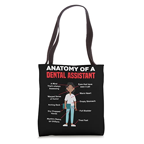 Anatomy Of A Dental Assistant Funny Dental Assistant Tote Bag