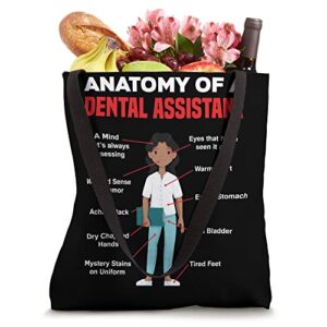 Anatomy Of A Dental Assistant Funny Dental Assistant Tote Bag