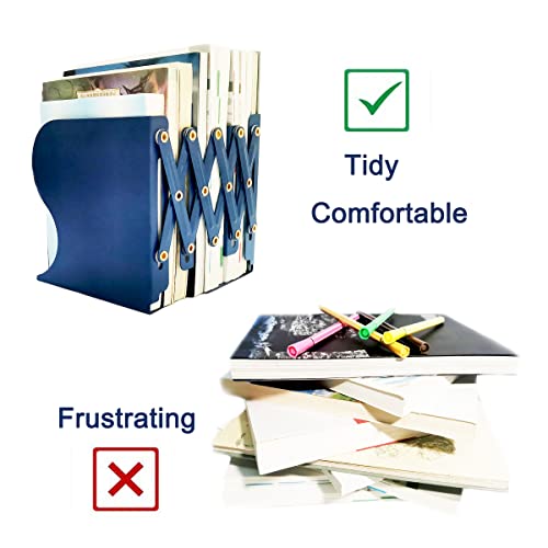 Metal Heavy Duty Book Ends for Shelves, Sturdy Bookends to Hold Books Heavy Duty, Adjustable Book Stopper for Office & School