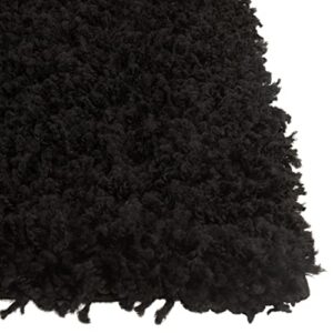 Rugs.com Über Cozy Solid Shag Collection Rug – 5 x 8 Jet Black Shag Rug Perfect 5 x 8 Feet