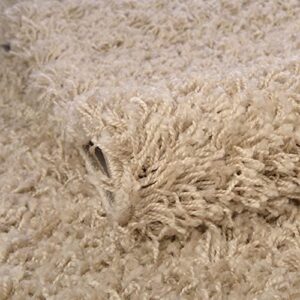 Rugs.com - Über Cozy Solid Shag Collection Rug – 3' x 5' Taupe Shag Rug Perfect for Entryways, Kitchens, Breakfast Nooks, Accent Pieces