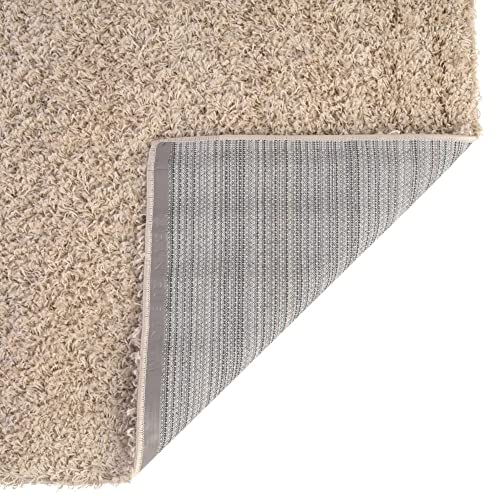 Rugs.com - Über Cozy Solid Shag Collection Rug – 3' x 5' Taupe Shag Rug Perfect for Entryways, Kitchens, Breakfast Nooks, Accent Pieces