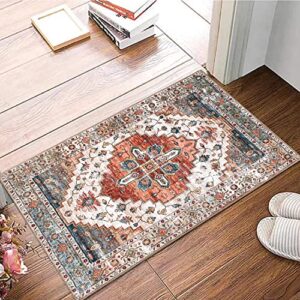 aopota area rug for bedroom 2x3ft non slip distressed faux wool indoor door mat soft area floor carpet rug for entryway laundry room hallway