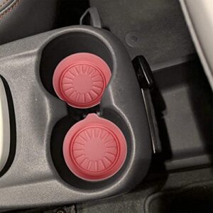 Seven Sparta Car Coasters for Cup Holders, Silicone Cup Holder Coasters, Universal Vehicle Coasters, Set of 4 Pack, 3-1/8" Diameter (Pink)