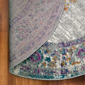 Leick Home 595272 Song Floral Indoor Outdoor Area Rug Round 5'3"