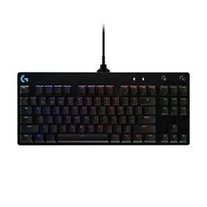 logitech g pro mechanical gaming keyboard, ultra portable tenkeyless design, detachable micro usb cable, 16.8 million color lightsync rgb backlit keys (renewed)