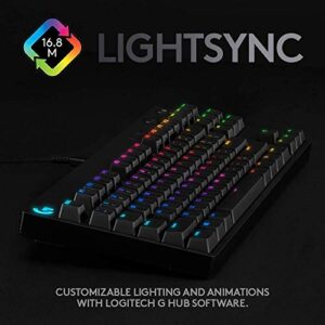 Logitech G PRO Mechanical Gaming Keyboard, Ultra Portable Tenkeyless Design, Detachable Micro USB Cable, 16.8 Million Color LIGHTSYNC RGB backlit keys (Renewed)