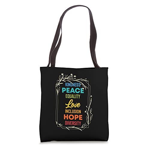 Diversity Equality Love Peace Human Rights Social Justice Tote Bag