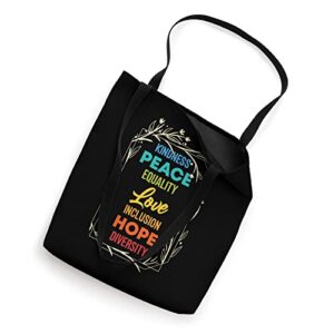 Diversity Equality Love Peace Human Rights Social Justice Tote Bag