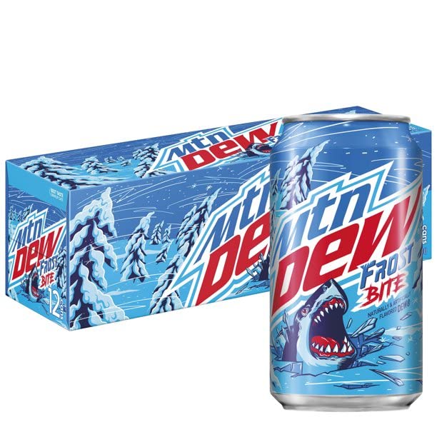 Mountain Dew Frost Bite Reserve - Munchie Box Stash- Cans or Bottles (Pack of ( 12 ) 12 Oz Cans)