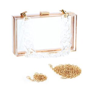 evevictor clear purse, acrylic box clutch bag, transparent crossbody shoulder bag, evening handbag for women