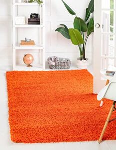 rugs.com – Über cozy solid shag collection rug – 5′ x 8′ tiger orange shag rug perfect for bedrooms, dining rooms, living rooms, 5 x 8 feet