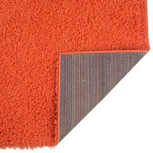 Rugs.com - Über Cozy Solid Shag Collection Rug – 5' x 8' Tiger Orange Shag Rug Perfect for Bedrooms, Dining Rooms, Living Rooms, 5 x 8 Feet