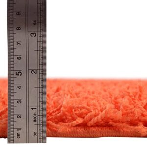 Rugs.com - Über Cozy Solid Shag Collection Rug – 5' x 8' Tiger Orange Shag Rug Perfect for Bedrooms, Dining Rooms, Living Rooms, 5 x 8 Feet