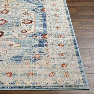 Mark&Day Area Rugs, 5x7 Cedar Lake Traditional Blue Area Rug Blue Carpet for Living Room, Bedroom or Kitchen (5'3" x 7')