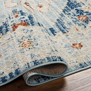 Mark&Day Area Rugs, 5x7 Cedar Lake Traditional Blue Area Rug Blue Carpet for Living Room, Bedroom or Kitchen (5'3" x 7')