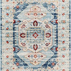 Mark&Day Area Rugs, 5x7 Cedar Lake Traditional Blue Area Rug Blue Carpet for Living Room, Bedroom or Kitchen (5'3" x 7')