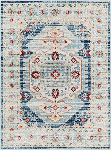 Mark&Day Area Rugs, 5x7 Cedar Lake Traditional Blue Area Rug Blue Carpet for Living Room, Bedroom or Kitchen (5'3" x 7')