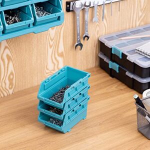 Navaris Interlocking Storage Organizer Drawers - Plastic Drawer Box Compartments for Screws Nails Small Tool Parts - Garage Shed Storage Bins - x3