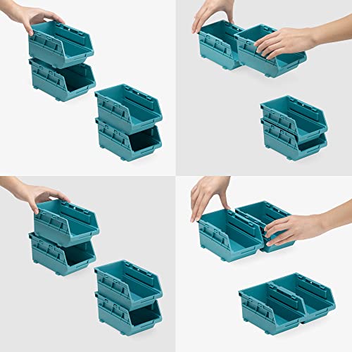 Navaris Interlocking Storage Organizer Drawers - Plastic Drawer Box Compartments for Screws Nails Small Tool Parts - Garage Shed Storage Bins - x3