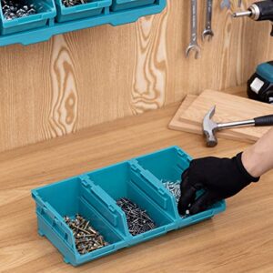 Navaris Interlocking Storage Organizer Drawers - Plastic Drawer Box Compartments for Screws Nails Small Tool Parts - Garage Shed Storage Bins - x3