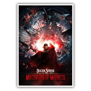 sennjart dr strange poster multiverse of madness poster print on canvas doctor strange wall art super hero poster art paitings hd movie poster wall decor for bedroom livingroom 16x24in unframed