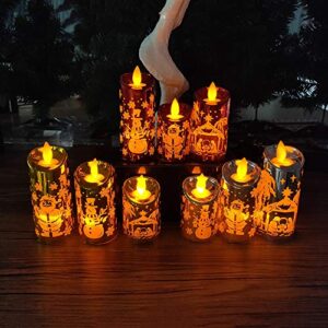 Mochalight Christmas Decor LED Wind Lam,Santa Claus Snowman Simulation Candle Light Ornaments for Indoor Outdoor, Events, Parities and Weddings Gold-S M L