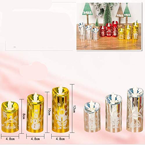 Mochalight Christmas Decor LED Wind Lam,Santa Claus Snowman Simulation Candle Light Ornaments for Indoor Outdoor, Events, Parities and Weddings Gold-S M L