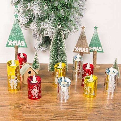 Mochalight Christmas Decor LED Wind Lam,Santa Claus Snowman Simulation Candle Light Ornaments for Indoor Outdoor, Events, Parities and Weddings Gold-S M L