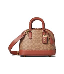 coach coated canvas signature revel bag tan rust one size