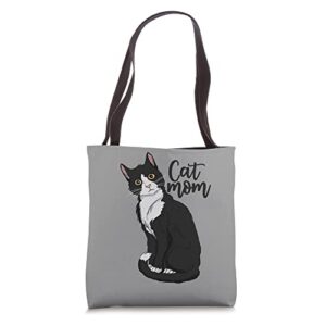 tuxedo cat mom gift cat mom tuxedo cat mom tote bag