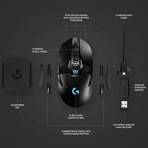 Logitech G903 Hero 16K Sensor Lightspeed Wireless Gaming Mouse (Renewed)