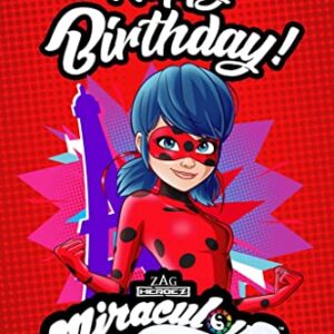 Miraculous Ladybug Happy Birthday Banner Party Decoration Cat Noir Cartoon TV Series Movie Ladybug Miraculous Merchandise Sign Kids Children Theme Party Cool Wall Decor Art Print Poster 24x36