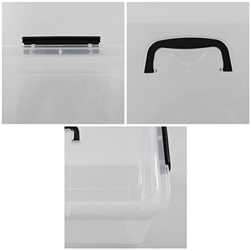 Buyitt 4-Pack 17.5 Liters Plastic Storage Latch Boxes with Lids, Clear