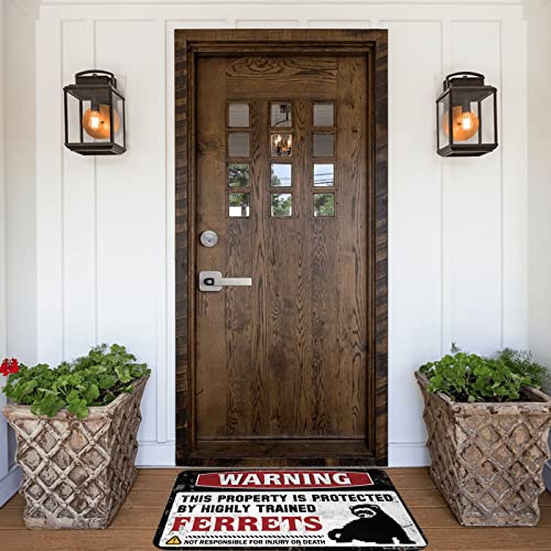 Fall Rugs Indoor Warning This Property is Protected by a Highly Trained Ferrets Rug Dad Gifts ( Size : 50X80CM )