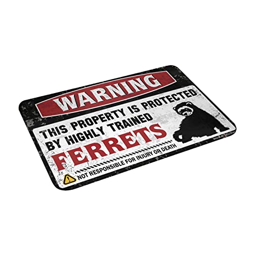 Fall Rugs Indoor Warning This Property is Protected by a Highly Trained Ferrets Rug Dad Gifts ( Size : 50X80CM )