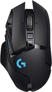 logitech g502 lightspeed wireless gaming mouse, hero 25k sensor, 25,600 dpi, rgb, 11 programmable buttons, long battery life, powerplay- compatible, pc/mac – black (renewed)