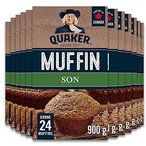 Quaker Muffin Mix Bran, 12ct, 900g, Imported from Canada)